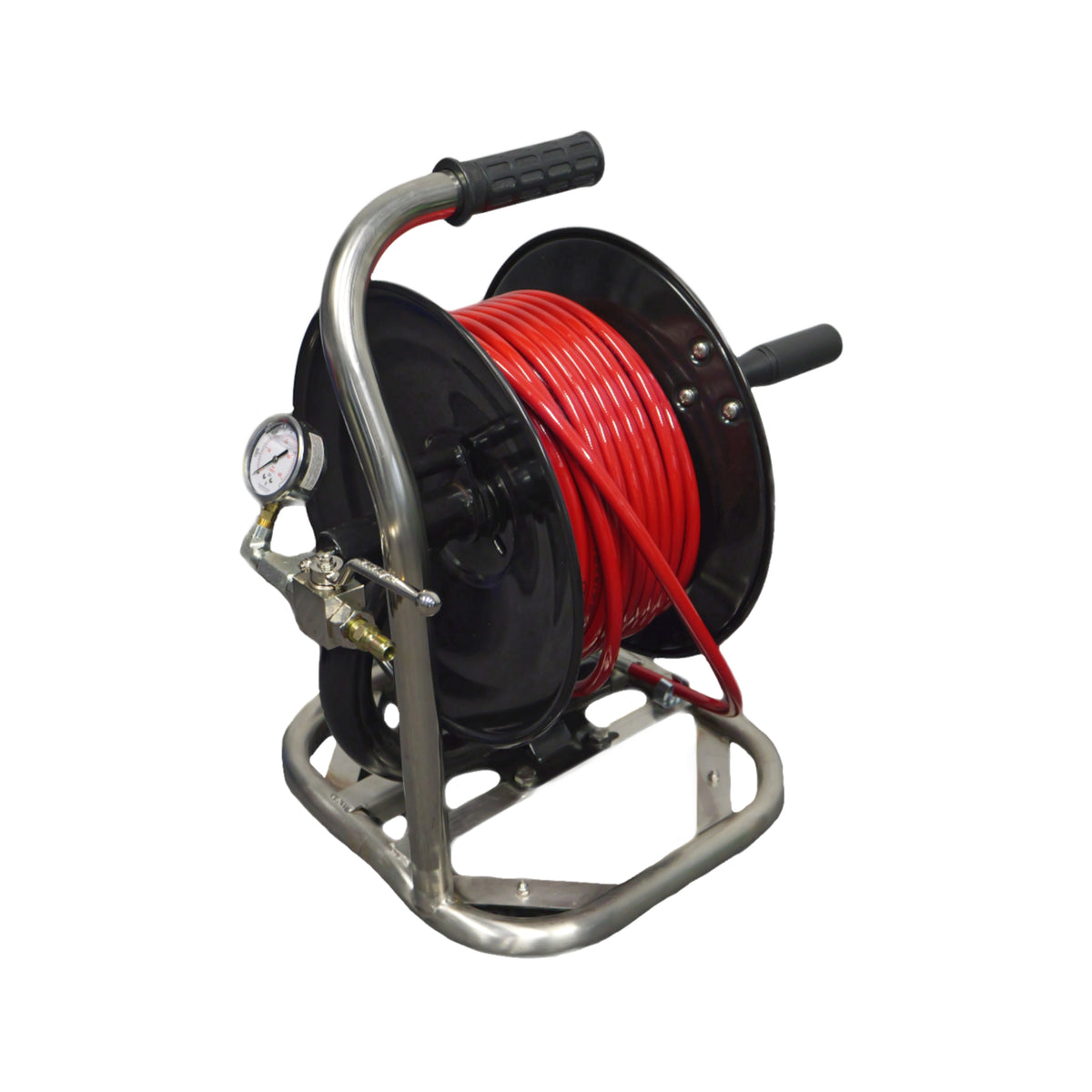 Heavy-Duty Deluxe Hand-Carry Hose Reel w/ Stainless-Steel Frame/Handle ...
